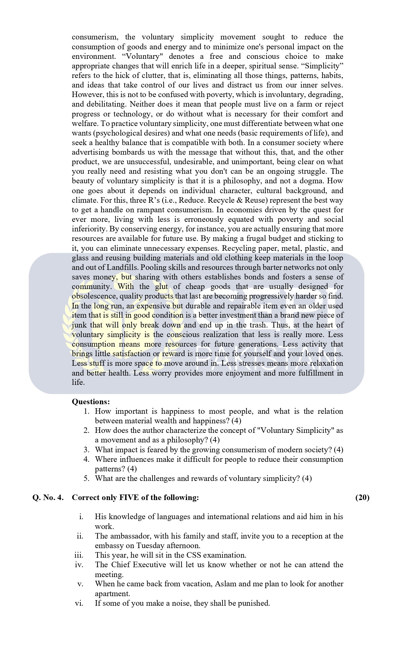 CSS Past Papers Precis & Composition 2023 - CEPI Pakistan